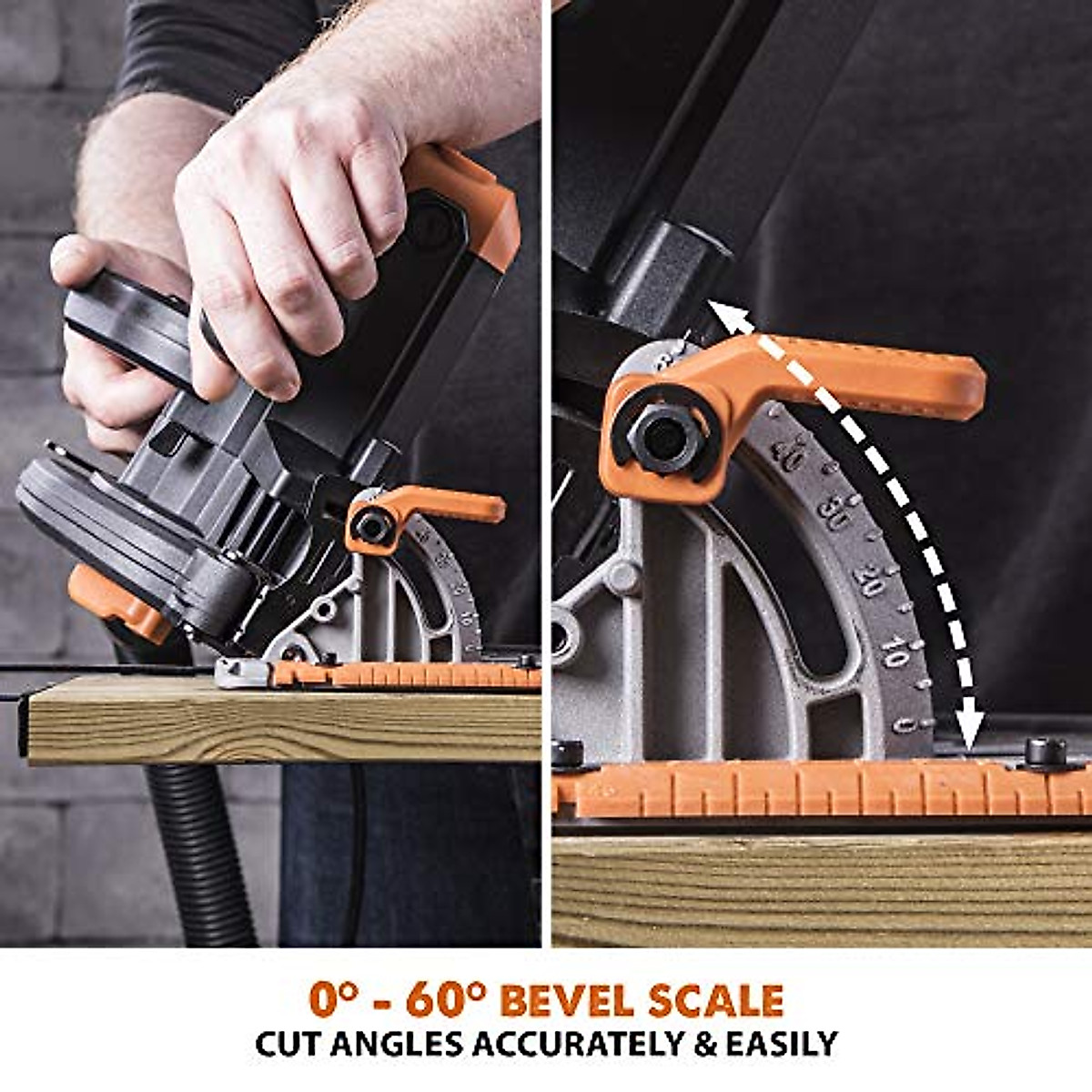 Evolution Power Tools R185CCS 7-1/4" TCT Multi-Material Cutting Circular Saw, 7-1/4", Orange