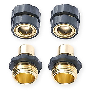 3/4 Inch Garden Hose Quick Connector Fittings Value Pack Quick Release Hose Connect for RV Water Hose and Spray Nozzle