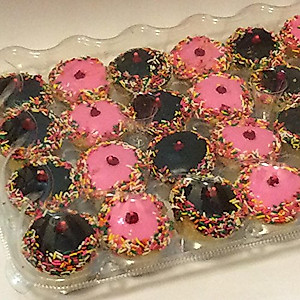 Decony 24 Compartment cupcake containers plastic disposable Cupcake Boxes muffin carrier - Great for high topping - 5 pc. - 24 slot each - Plus White standard size baking cups.