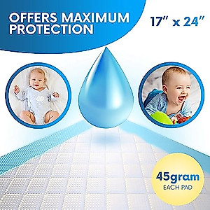 Healqu Disposable Baby Changing Pad Liners - 50 Pack, Super Soft, Absorbent and Waterproof - Mess-Free Baby Diaper Changes on Every Surface - 17x24 Inches