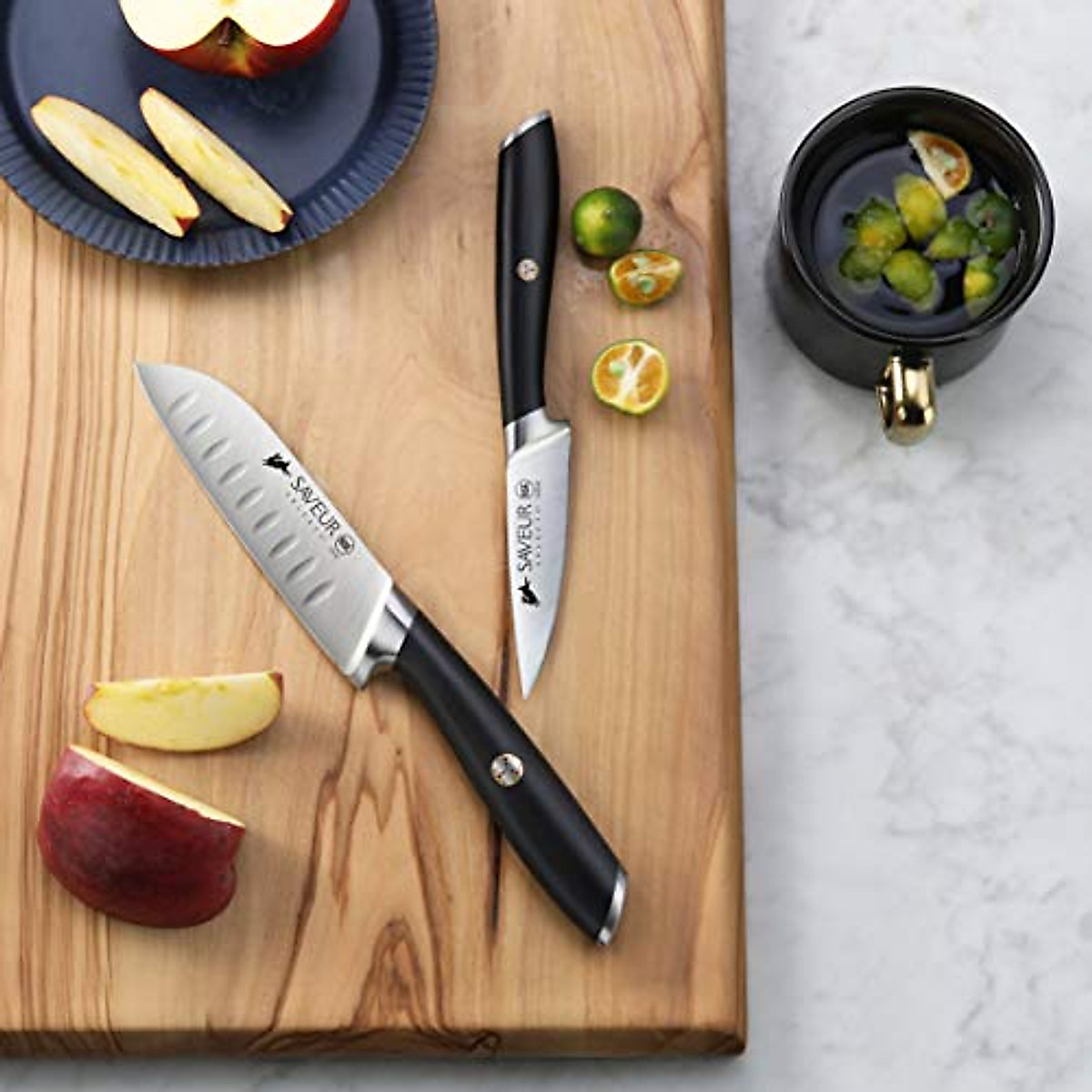 SAVEUR SELECTS 1026276 German Steel Forged 2-Piece Santoku and Paring Knife Set