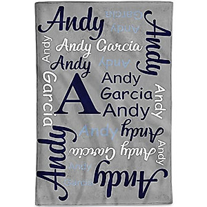 Yoke Style Personalized Baby Blankets for Baby Boys/Girls, Custom Name Initial Swaddle Blanket, Personalized Baby Boy Gifts for Newborn, Toddler, Kids on Baby Shower, Birthday