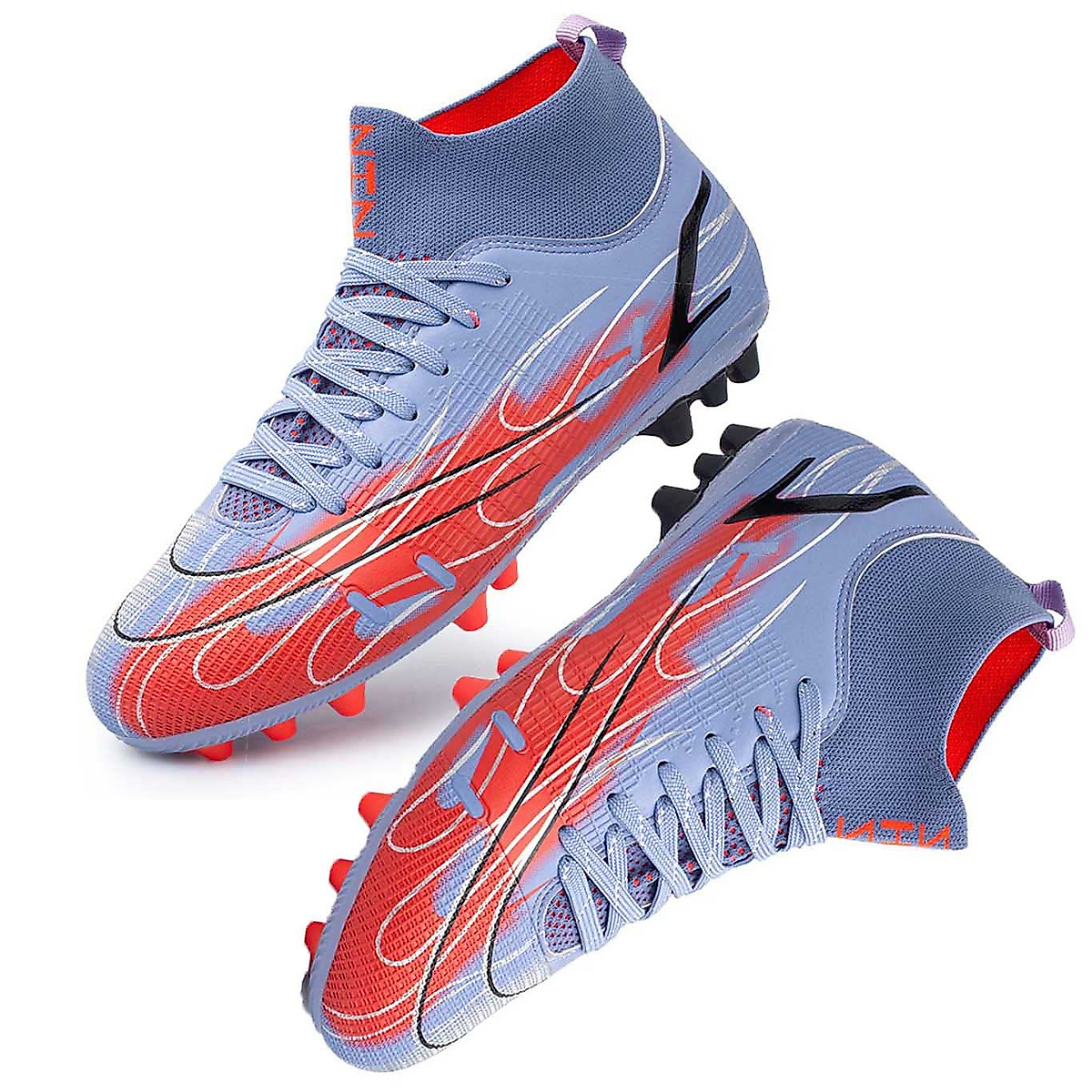 HESBITEUL Men’s Soccer Boots Football Shoes Cleats Spike Shoes Youth Sneaker Comfortable Adults for Athletic Outdoor Indoor Competition Training