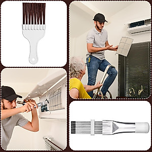 2pcs Air Conditioner Fin Combs AC Condenser, Refrigerator Coil Cleaning Brush Evaporator Cleaner Stainless Steel Metal Radiator Fin Repair Tool for Refrigerators, Auto, HVAC, Computers, Kitchens