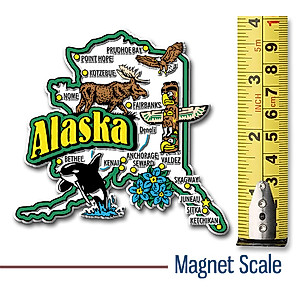 Alaska Jumbo State Magnet by Classic Magnets, 3.8" x 3.7", Collectible Souvenirs Made in The USA