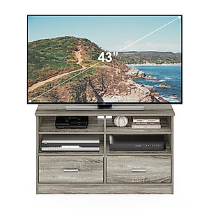 Furinno Jensen TV Stand with Drawer, French Oak, Large