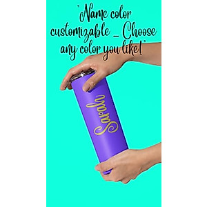 Custom Name Tumbler – 20oz Stainless Steel Personalized Cup with Vinyl Name – Insulated Travel Mug with Lid – Gift for Her, Him, Teachers, Bridesmaids