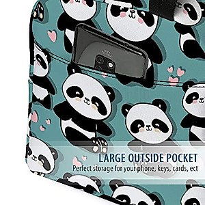 Panda Lunch Bag, Cute Kids Insulated Lunch Box Reusable Cooler Tote Bag Multi-functional School Lunch Container for Teen Boys Girls (Teal)
