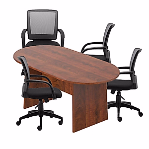 GOF 6FT, 8FT, 10FT Conference Table Chair (G10900B) Set, Cherry, Espresso, Mahogany, Walnut, Artisan Grey (6FT with 4 Chairs, Dark Cherry)