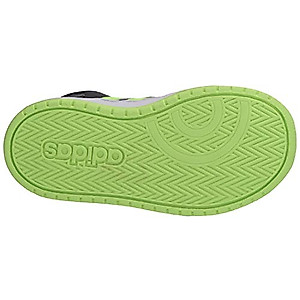 adidas Boy's Hoops 2.0 Mid Basketball Shoe, Ink/Green/Legacy Blue, 5.5 Little Kid