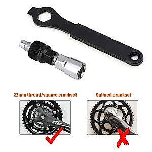 Oumers Bicycle Crank Puller Tool Set, Bike Crank Extractor+16mm Spanner Wrench+Bike Bottom Bracket Remover+Lengthen Allen Key Wrench +Square Head,Bike Repair Kit for all Cycling Enthusiasts