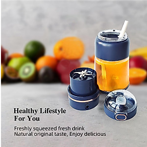 Portable Blender - Personal Size Blender for Shakes and Smoothies with 8 Ultra Sharp Blades, 12 Oz Mini Blender USB Rechargeable for Travel/Picnic/Office/Gym