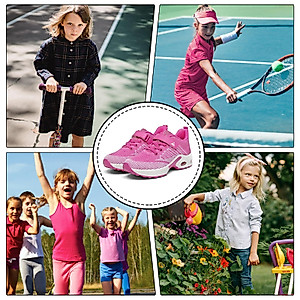 Mishansha Girls Boys Sport Tennis Shoes Toddler Kids Athletic Runnings Shoes Anti-Slip Outdoor Sneakers for Walking Playing Gym Rosy Size 2 Little Kid