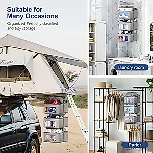 KIMBORA 12 Extra Large Pockets Hanging Shoe Organizer and Dual Sided Hanging Closet Organizer