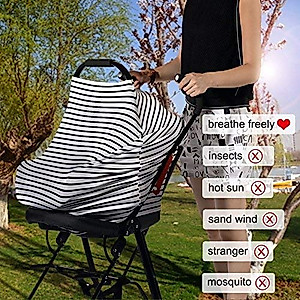 FoxSyth 5-in-1 Carseat Canopy & Nursing Cover, Stretchy & Ultra Soft Breastfeeding, Car seat & Stroller, Shopping Cart Covers for Mom