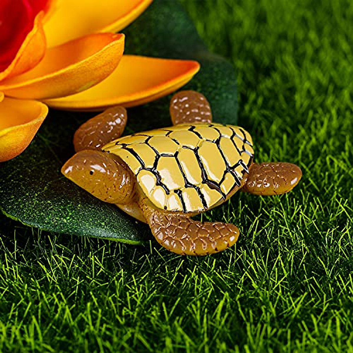 HAOYUNLAI 8 Pcs Miniature Beach Sea Turtle Resin Figurines，Fish Tank Decoration， DIY Craft Decoration Fairy Garden Dollhouse Landscape Decor Ornament