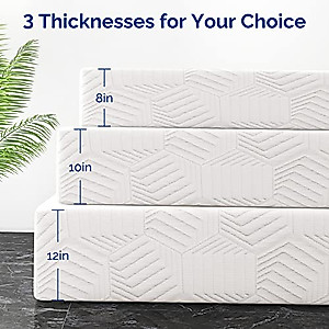 Airdown 12 Inch Queen Mattress, Green Tea Memory Foam Mattress, Medium Firm, Bed-in-a-Box, CertiPUR-US Certified, Made in USA