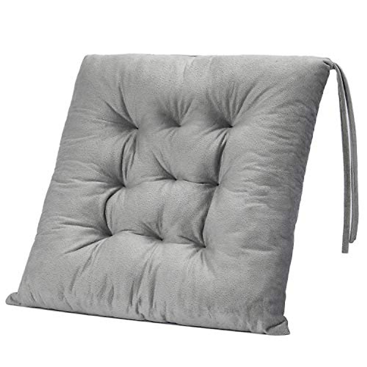 WONDER MIRACLE 4 Pack Seat Cushion/Chair Cushion Pads for Dining Chairs, Office Chair, Car, Floor, Outdoor, Patio，Machine Wash & Dryer Friendly (Flannel 16"×16", Grey)