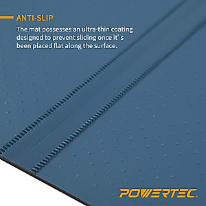 POWERTEC 61002 18” x 24” A2 Non-Slip Double Sided Rotary Cutting Mat with Grid, Table Protector for Crafting, Sizing, Tracing, Sewing, Quilting, Scrapbooking, Arts and Crafts Woodworking