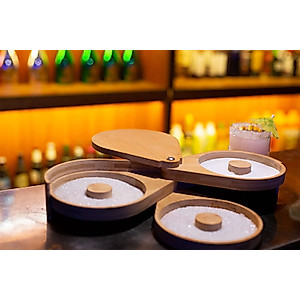 Margarita Salt Rimmer, Baraiser Bamboo Glass Rimmer, 3-Tier Bar Salt and Sugar Rimmer for Cocktails