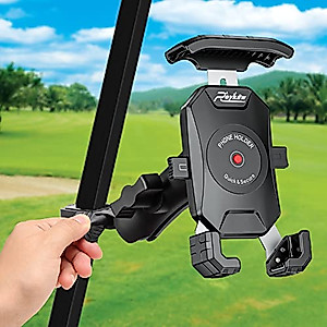 Roykaw Golf Cart Phone Mount Holder for iPhone/Galaxy/Google Pixel/Motorola & GPS SkyCaddie SX400, SX500 - Fit for EZGO, Club Car, Yamaha, ICON, Advanced EV, Upgrade Quick Release & One-Touch Lock