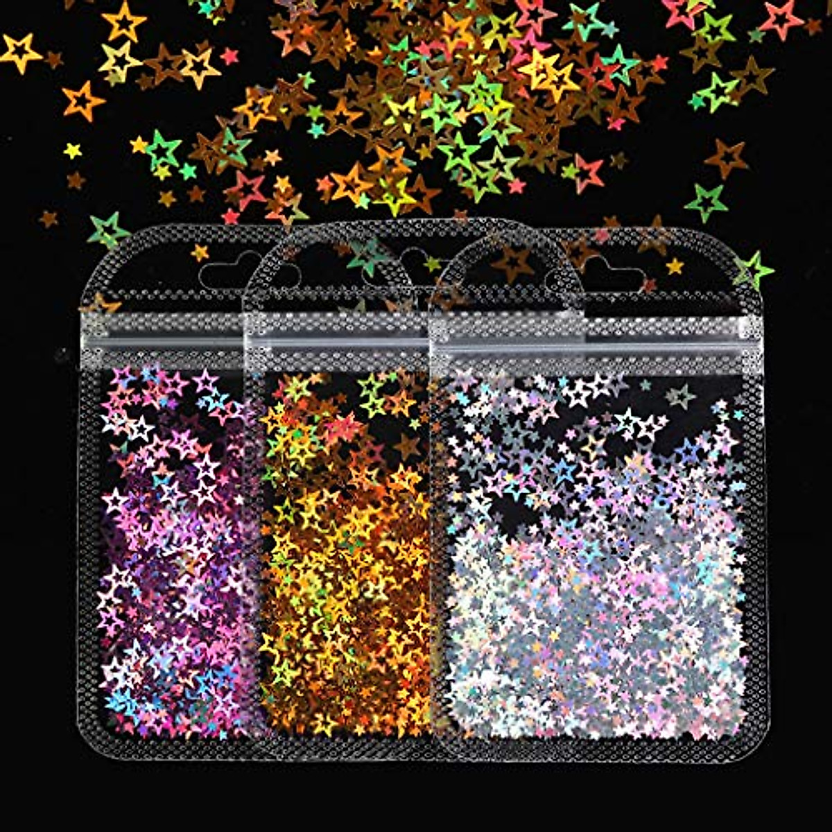 Stars Crystal Sequins Epoxy Resin Mold Filler Holographic Nail Sequins Glitter Flakes for Nail Art Decorations
