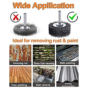 2 Pack Wire Wheel Brush Wire Wheel Brush for Drill Attachment, Rocaris 2 Inch Heavy Duty Wire Brushes Removal Paint Rust & Corrosion, 0.0118" Carbon Steel Wire, 1/4in Shank, 20000RPM