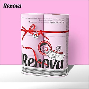Renova Luxury Scented Colored Toilet Paper 6 Jumbo Rolls 3-Ply-180 Sheets