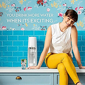 SodaStream Fizzi Sparkling Water Maker (White) with CO2 and BPA free Bottle