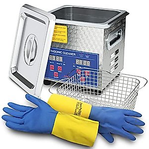 Ultrasonic Cleaner 200W Heated Parts Cleaner 2L (1.5L liquid capacity) for Small Carburetors Injectors Guns Bullets Brass and Jewelry Professional Stainless Steel Ultrasonic Bath 2023 Upgrade