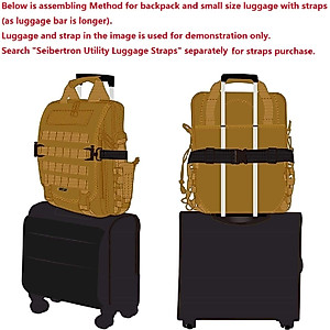 Seibertron Waterproof Molle Tactical 15.6"(inch) Laptop Sling Bag Backpack Black