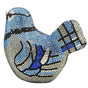 Elegant Evening Bags For Womens Clutches Purse Chain Wallet Handbags Crystal Party Bird Blue