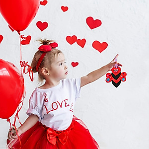 Winlyn 24 Sets Valentine's Day Craft Kits Foam Hearts to Animal Shape Ornaments Sets DIY Heart Dog Cat Owl Fish Butterfly Bee llama Bunny Decorations for Kids Valentine Spring Party Art Activity