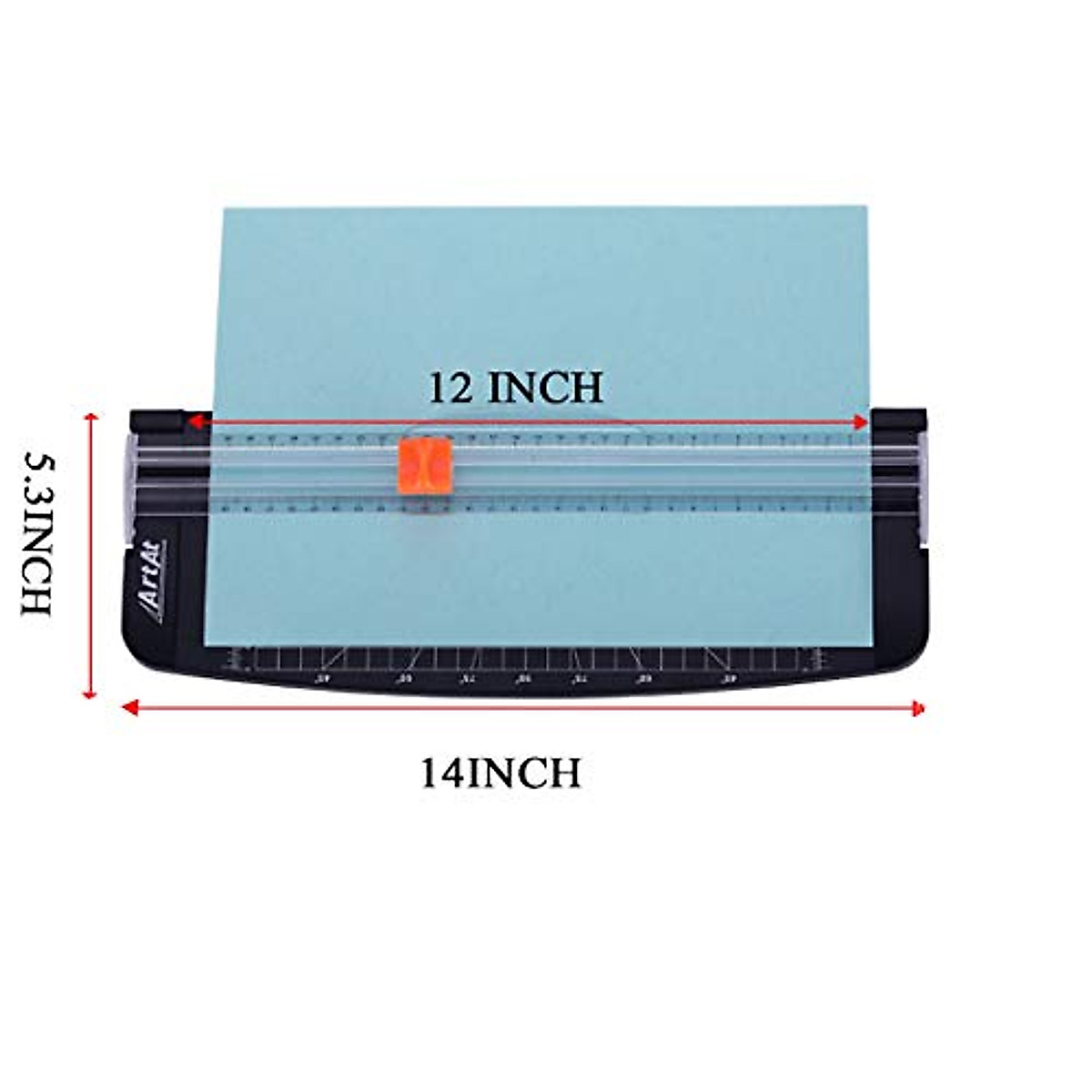 ArtAt A4 Portable Paper Cutter: 12 inch Paper Trimmer Scrapbooking Tool for Photo Gift Cards Kraft Paper Label and Coupon with Automatic Security Safeguard Paper Trimmers