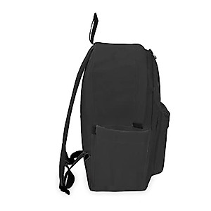 Everest Classic Laptop Backpack W/Side Pocket, Black, One Size