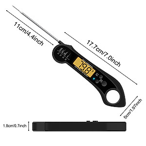 NIUTA Intelligent Fast Instant Read Meat Thermometer Best Waterproof Ultra Fast Thermometer with Backlight & Calibration. Digital Food Probe Kitchen, for Grill and Cooking.Outdoor Grilling BBQ!-Red