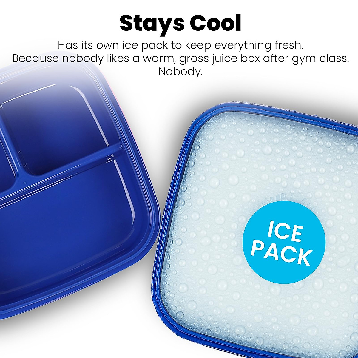 Yoobi x Marvel Spider-Man Bento Box and Ice Pack - 3 Compartment Lunch Box, Dishwasher & Microwave Safe Food & Snack Container for Kids & Adults - BPA & PVC Free, Leakproof