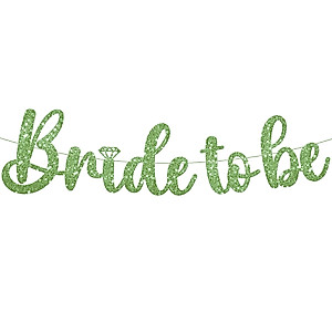 KatchOn, Green Glitter Bride To Be Banner - 10 Feet, No DIY | Green Bride to Be Sign for Bachelorette Party Decorations | Bridal Shower Banner for Bridal Shower Decorations | Bride To Be Decorations