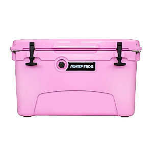 Frosted Frog Pink 45 Quart Ice Chest Heavy Duty High Performance Roto-Molded Commercial Grade Insulated Cooler