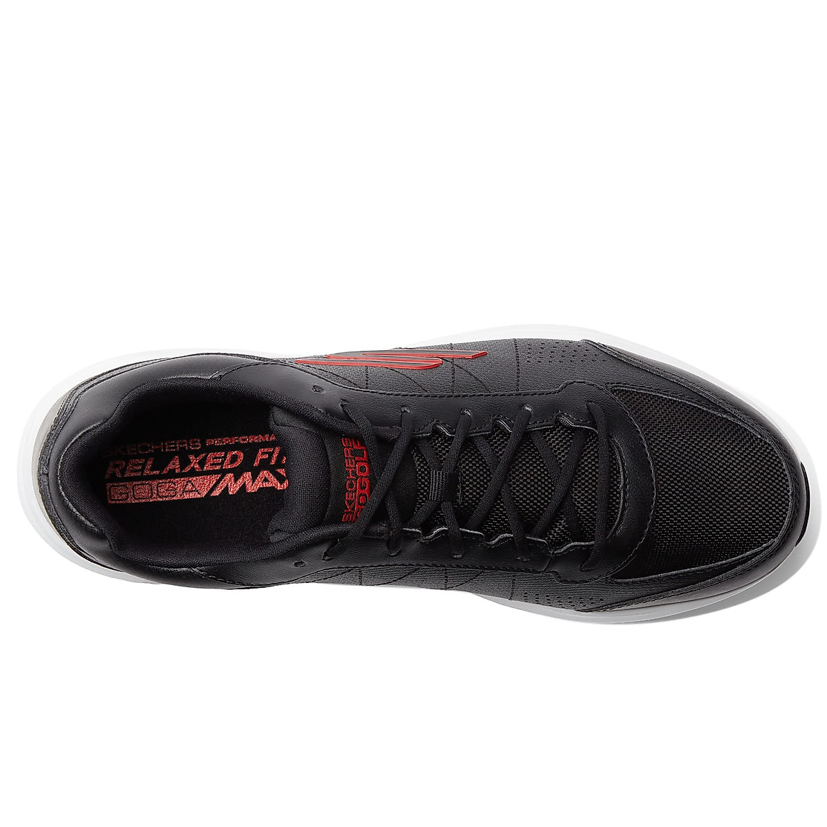 Skechers Men's Go Prime Relaxed Fit Spikeless Golf Shoe Sneaker, Black/Red, 8.5