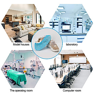 Disposable Shoe Cover - 100 Pack (50 Pairs), Non Woven Fabric Waterproof Non-slip Boot Cover for Indoor Outdoor