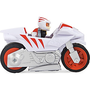 Paw Patrol, Moto Pups Wildcat’s Deluxe Pull Back Motorcycle Vehicle with Wheelie Feature and Figure
