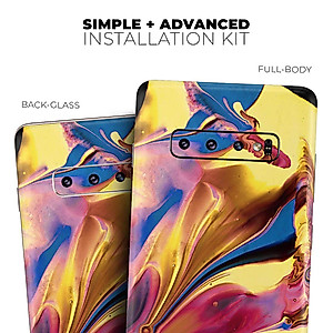 DesignSkinz Liquid Abstract Paint V11 Protective Vinyl Decal Wrap Skin Cover Compatible with The Samsung Galaxy S20 (Screen Trim & Back Glass Skin)