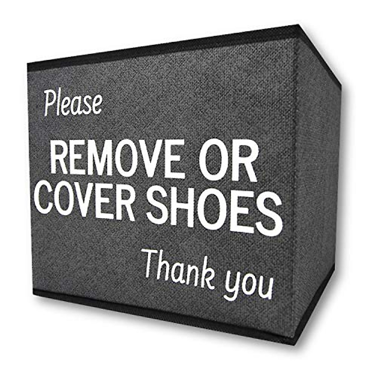 RE GOODS Shoe Covers Box | Disposable Shoe Bootie Holder For Realtor Listings and Open Houses | Please Cover or Remove Shoes Bin | Shoe Bootie Box