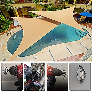 Amgo Triangle Sun Shade Sail Canopy Installation Hardware Kit Accessory 18 PC, 6 Inches Turnbuckles, 316 Stainless Steel, Anti Rust, Heavy Duty