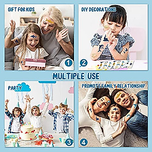 Partywind 34 Styles Metallic Glitter Shark Temporary Tattoos for Kids, Shark Ocean Theme Birthday Decorations Party Supplies Favors, Shark Fake Tattoos Stickers Game Gift Bag for Boys Girls