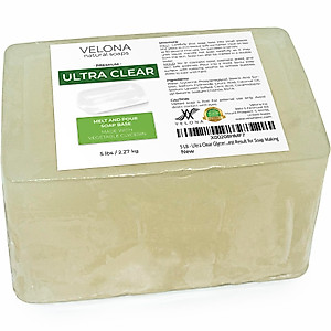 velona 5 LB - Ultra Clear Glycerin Soap Base Melt and Pour | Transparent Natural Bar for The Best Result for Soap Making