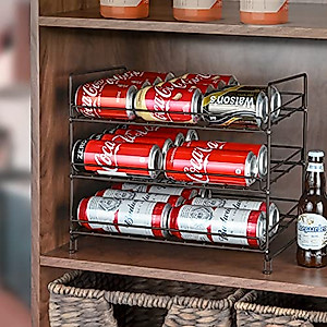 2 Pack- SUFAUY Can Rack Organizer, Stackable Can Storage Dispenser Holds up to 72 Cans for Kitchen Cabinet or Pantry, Bronze