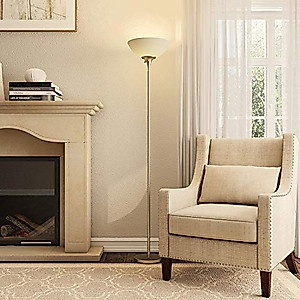 Hampton Bay 71 in. Satin Steel Floor Lamp