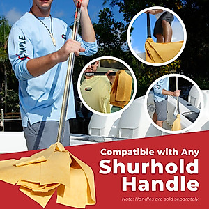 Shurhold 117 Deluxe Water Sprite Mop, Highly Absorbent Dry Mop, 1 3/8in PVA Strips